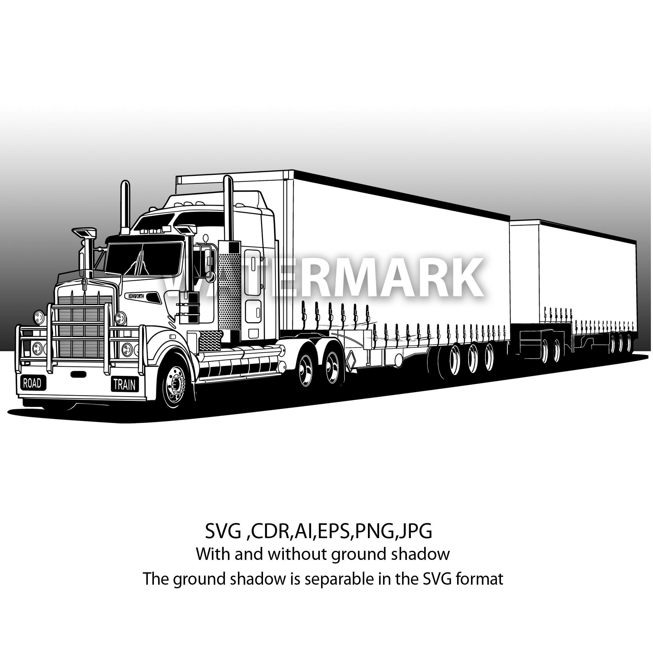 Semi Truck Kenworth Road Train Svg,ai,eps,png,jpg - Etsy