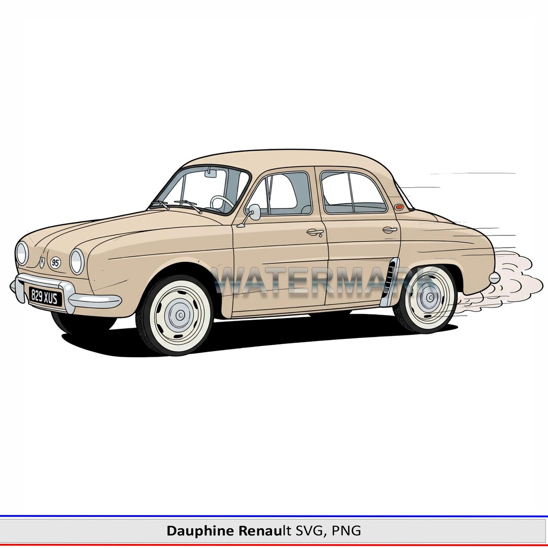 Dauphine Renault Cartoon Style Pop Art SVG, PNG - Etsy