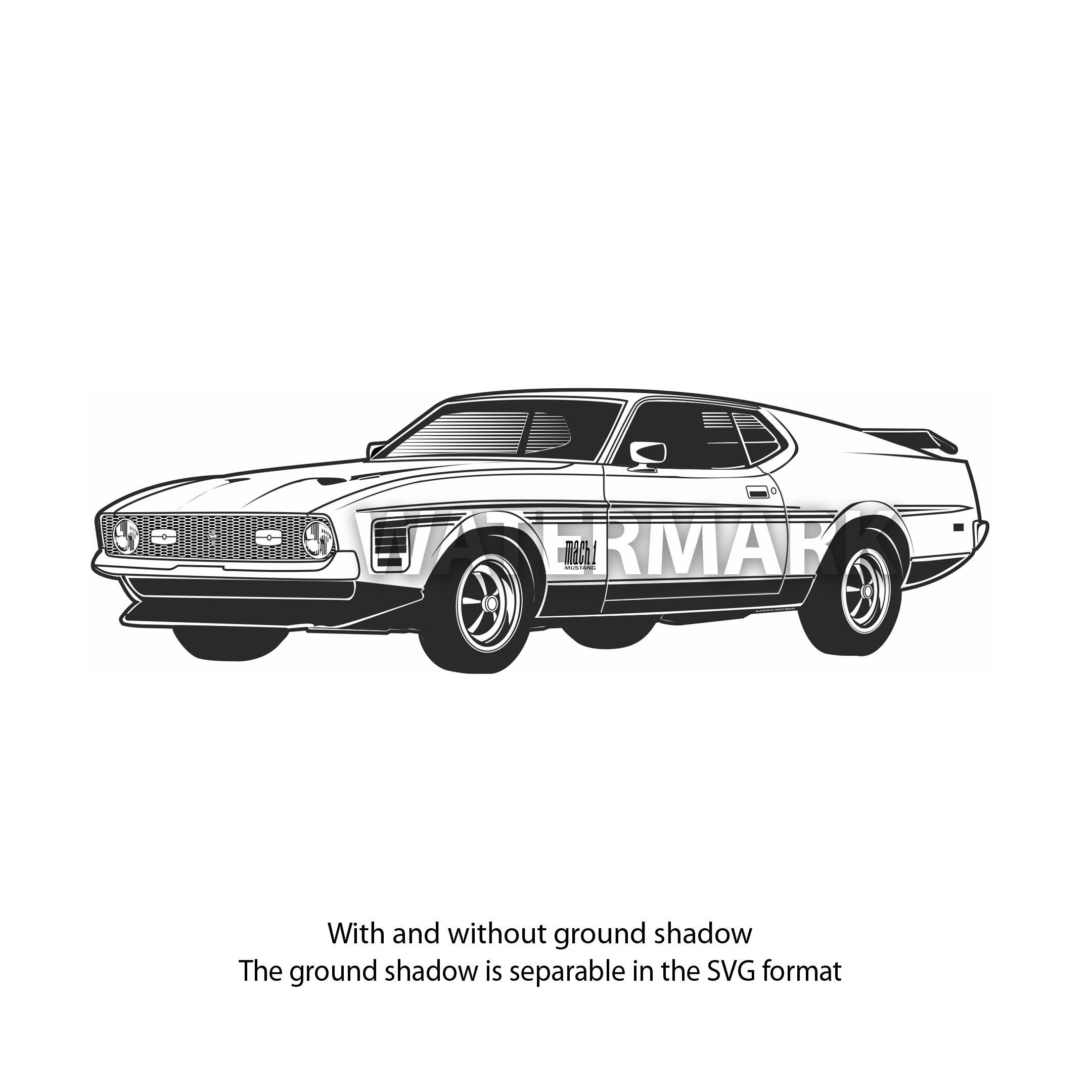 Ford Mustang Mach 1 1971 Svg,cdr,ai,dxf,eps,png,jpg - Etsy