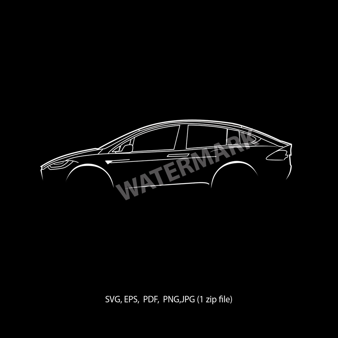 Tesla modelo X Silueta svg,eps,pdf,png,jpg - Etsy México
