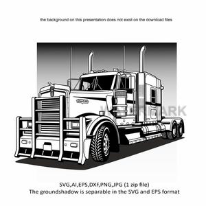 Kenworth W900 Flat Top Semi Truck Svg,dxf,eps,ai,png,jpg - Etsy