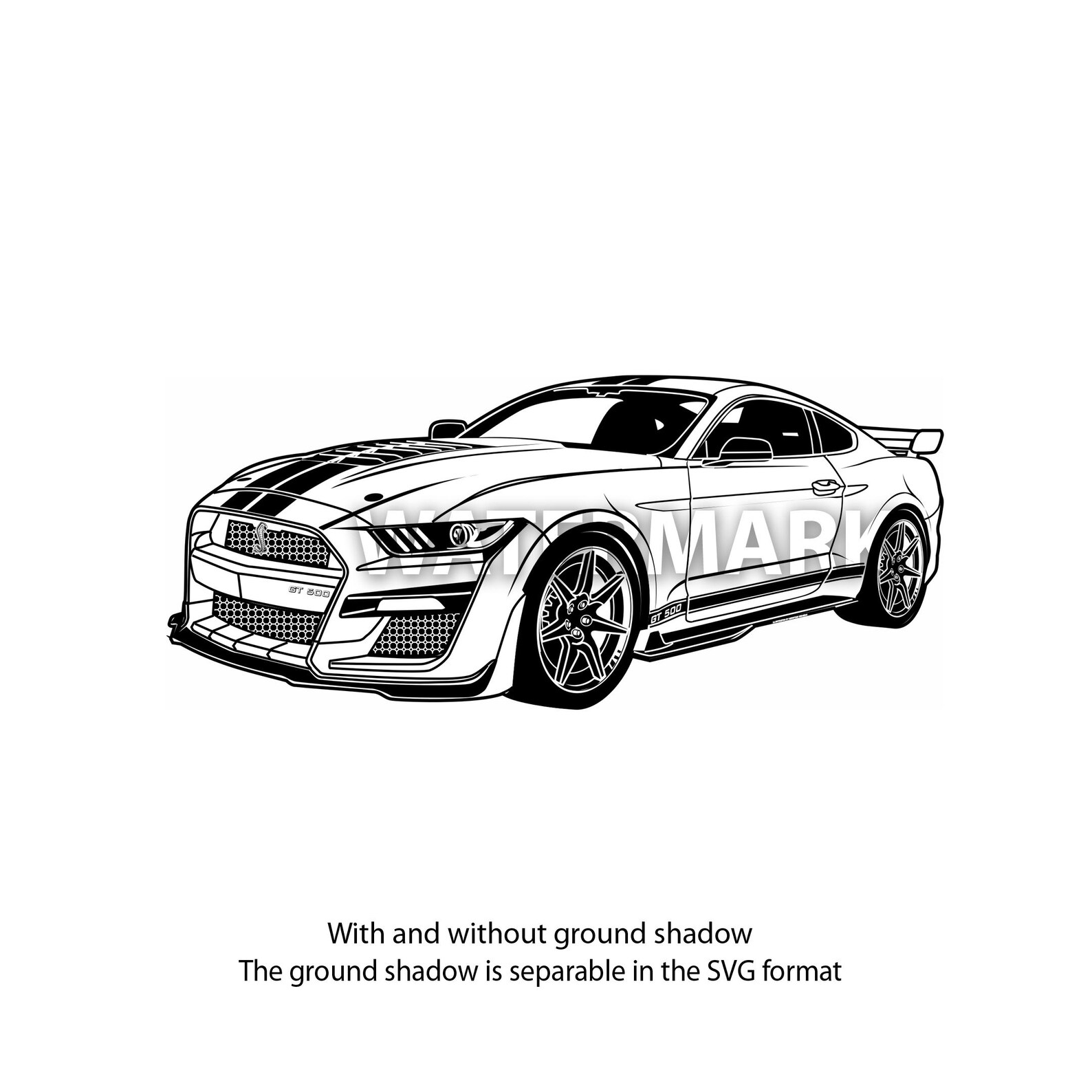 Ford Mustang GT 500 Shelby 2022 Svg,cdr,ai,dxf,eps,png,jpg - Etsy