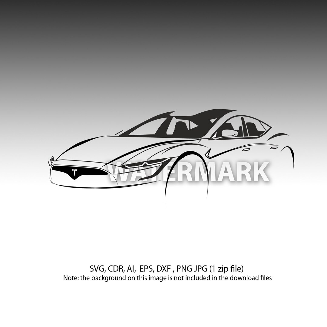 Tesla Model S Sketch Svg, Cdr, Eps, Ai, Png, Jpg - Etsy