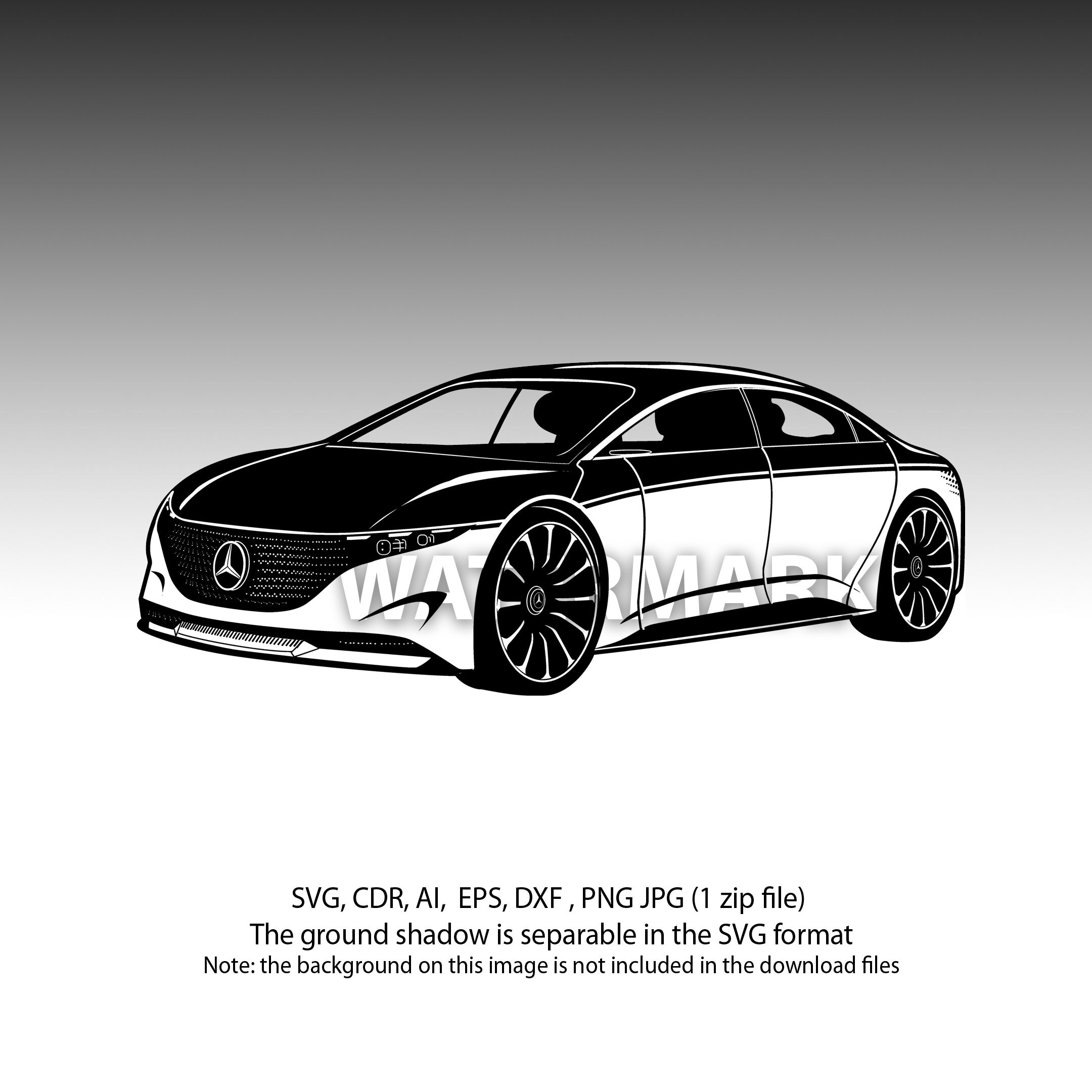 Mercedes Vision EQS Svg,cdr,ai,dxf,eps,png,jpg - Etsy