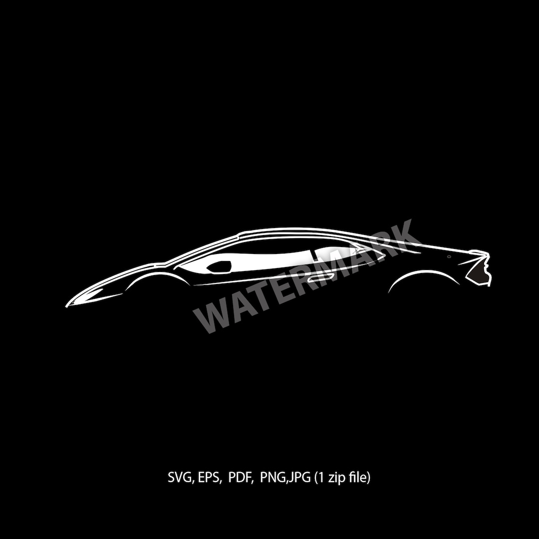 Lamborghini Huracan Silhouette Svg,pdf,eps,png,jpg - Etsy