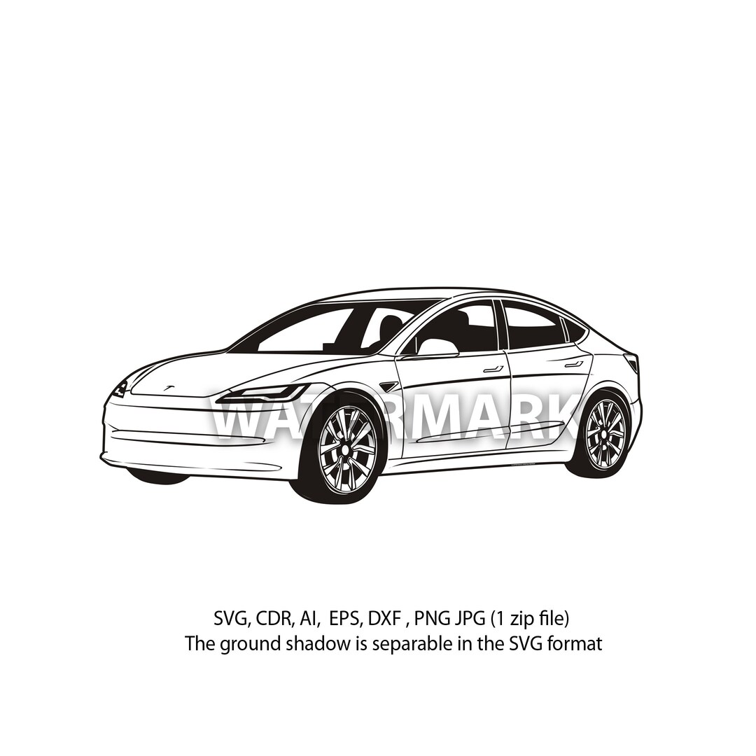 Tesla Model 3 Highland Svg, Cdr, Eps, Ai, Png, Jpg - Etsy