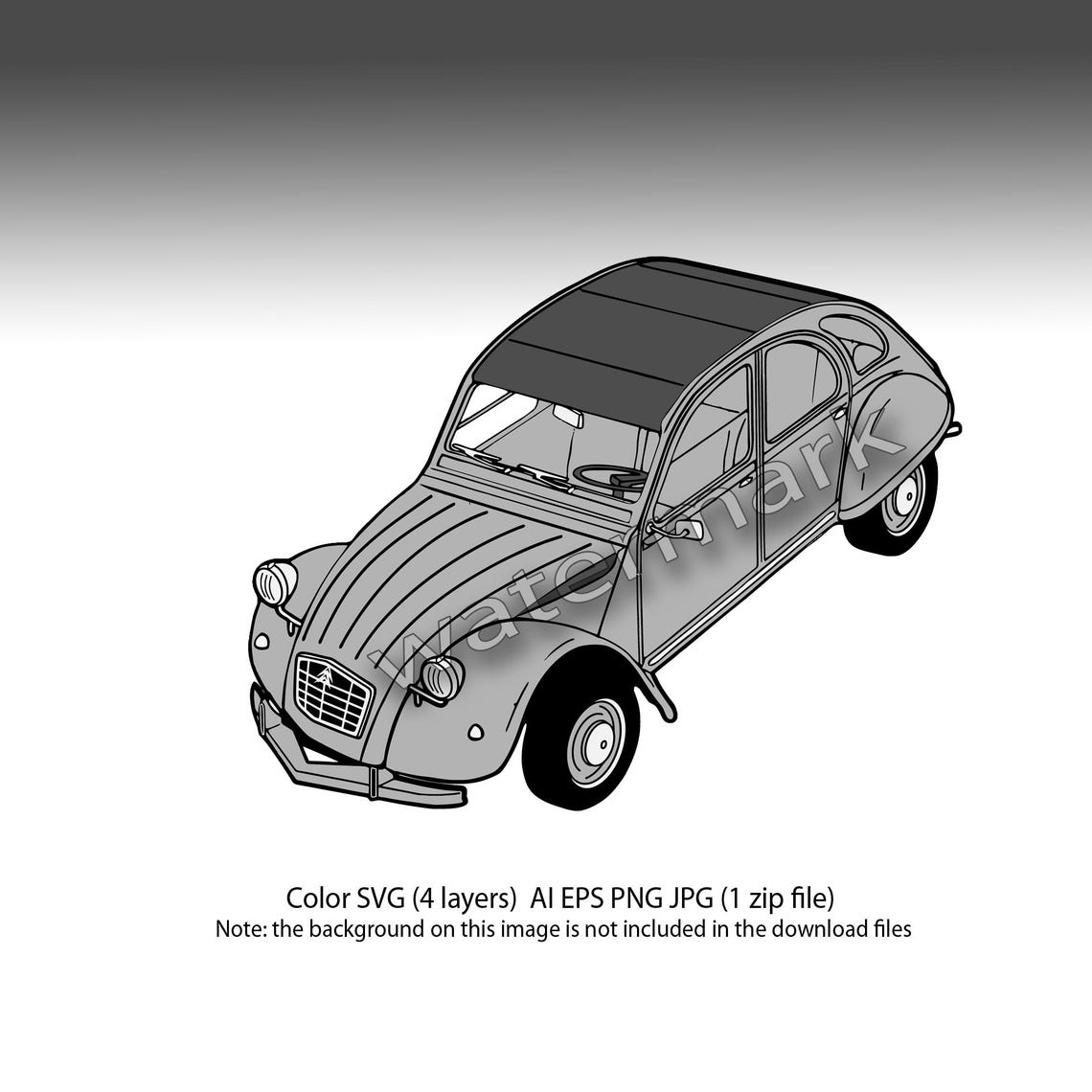 Citroen 2CV Color Layered Svg, Cdr, Eps, Ai, Png, Jpg - Etsy