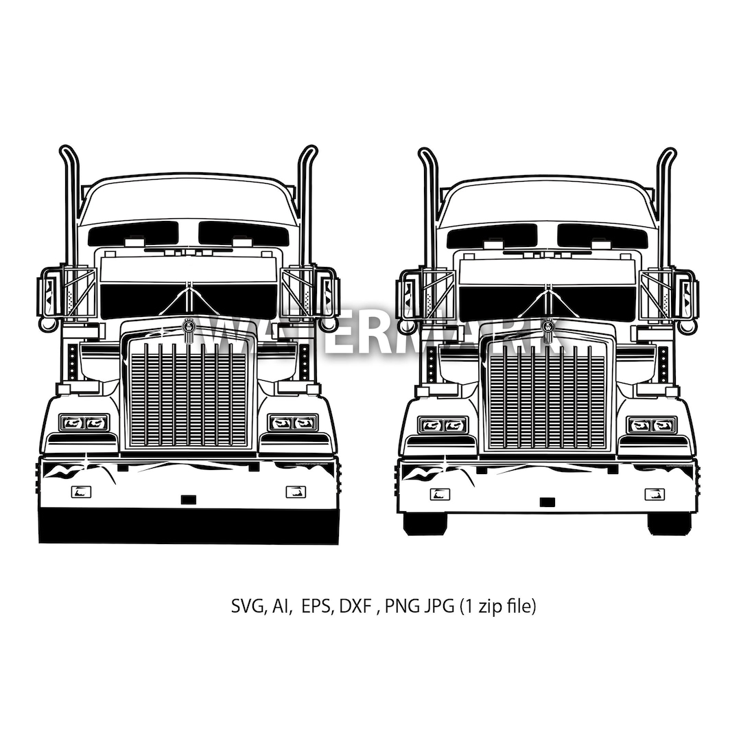 Semi Truck Kenworth Front View Svg,ai,eps,png,jpg - Etsy