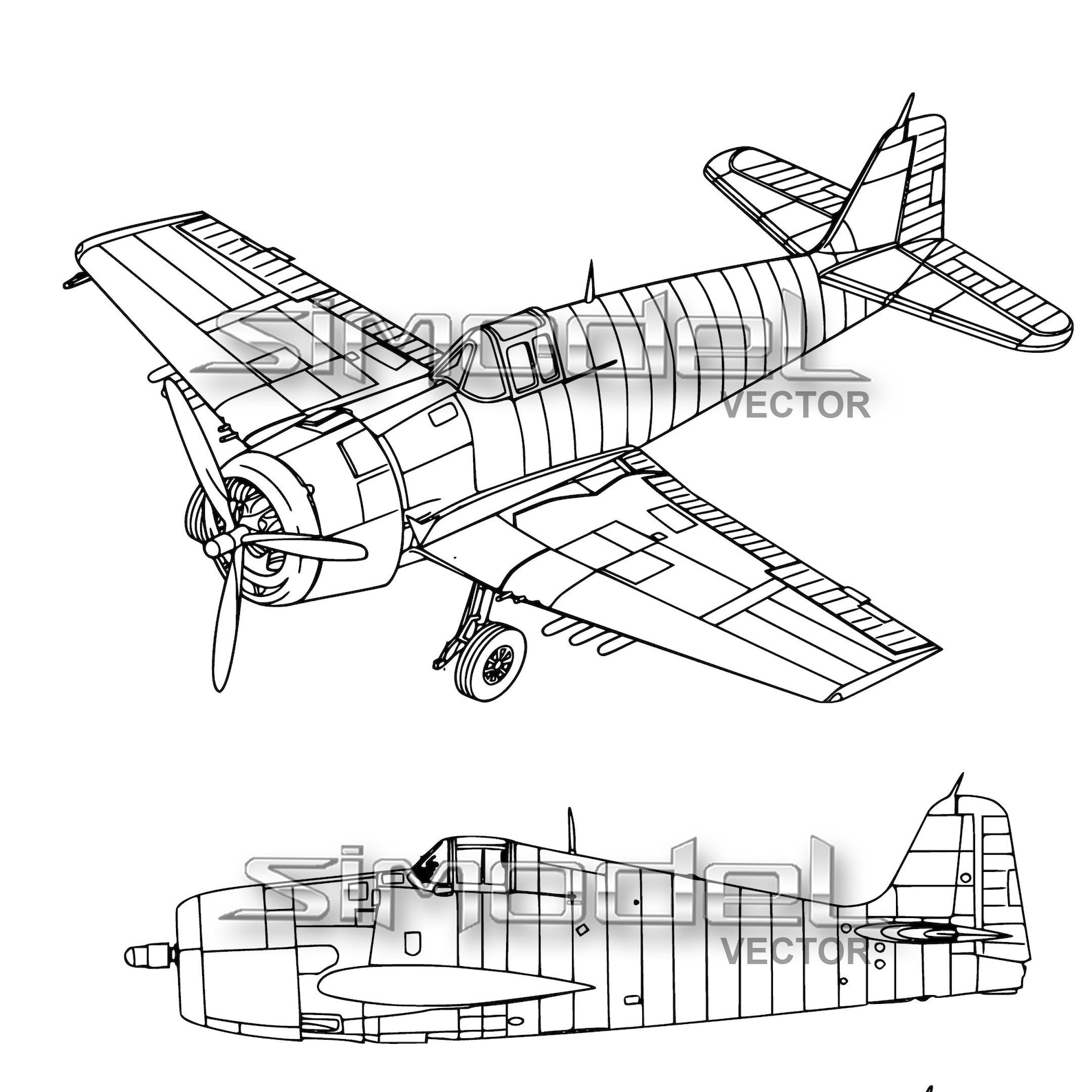 Grumman F6F Hellcat Svg, Eps, Ai, Dxf, Ai, Png, Jpg - Etsy