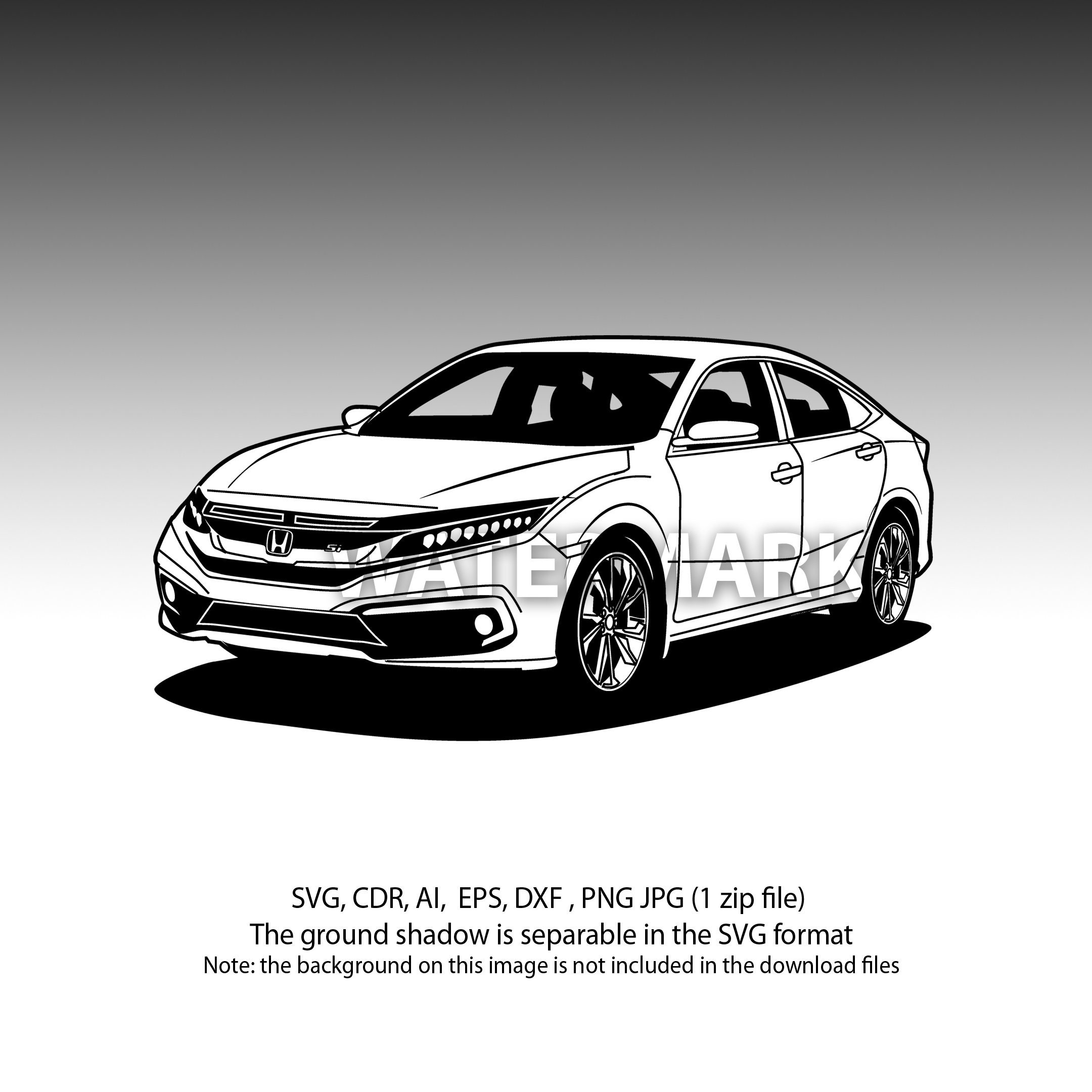 Honda Civic Svg,cdr,ai,dxf,eps,png,jpg - Etsy