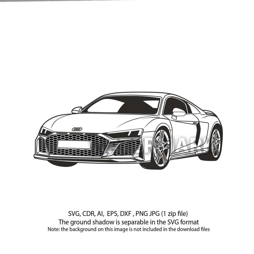 Audi R8 Svg, Cdr, Eps, Ai, Png, Jpg - Etsy