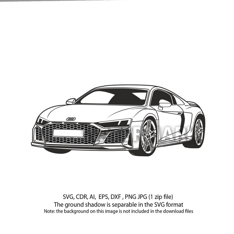 Audi R8 Svg, Cdr, Eps, Ai, Png, Jpg - Etsy