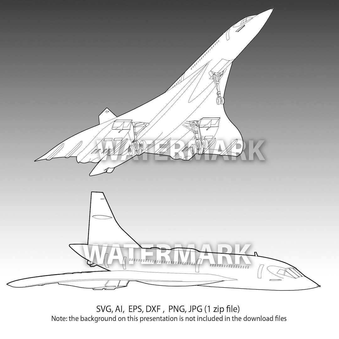 Concorde Svg, Eps, Ai, Dxf, Ai, Png, Jpg - Etsy