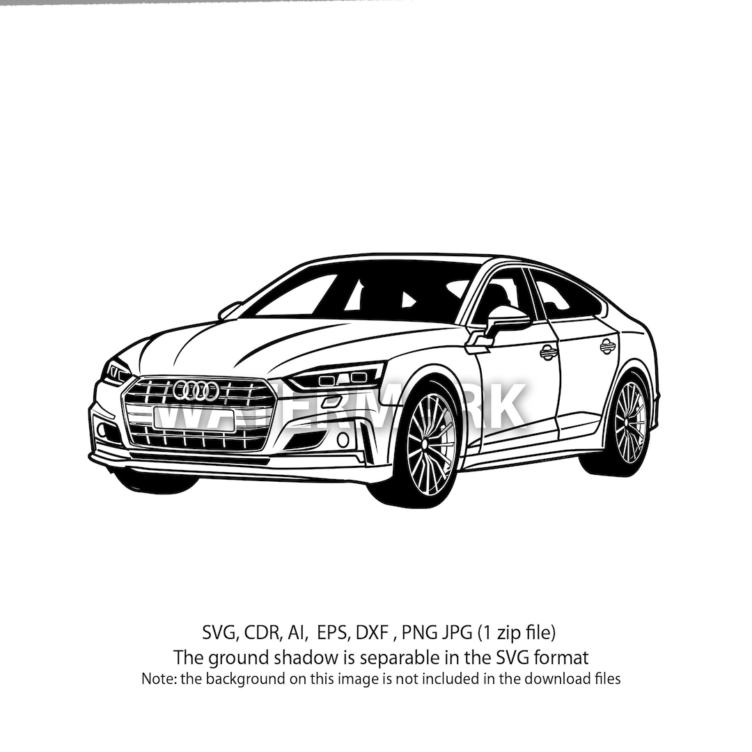 Audi A5 Svg, Cdr, Eps, Ai, Png, Jpg Car Vector - Etsy