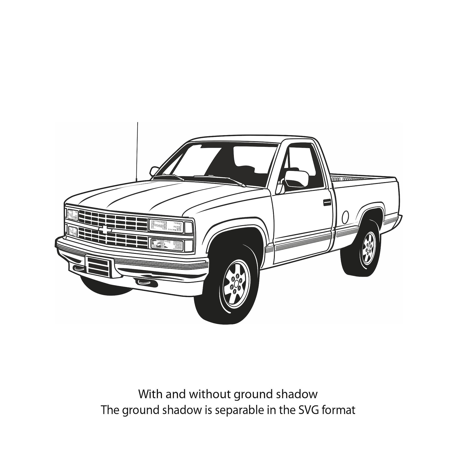 Chevrolet Silverado 1990 Svg,cdr,ai,dxf,eps,png,jpg - Etsy
