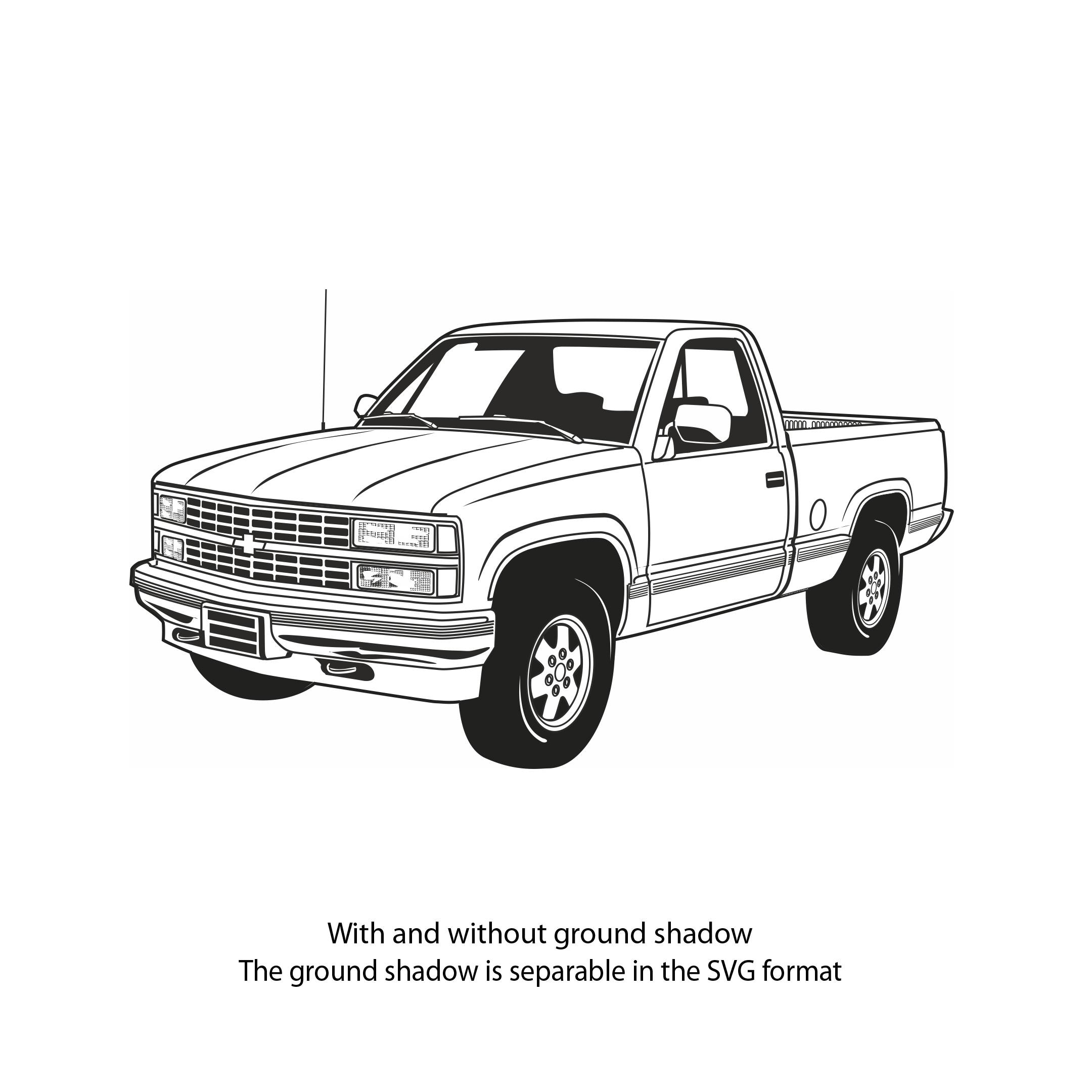 Chevrolet Silverado 1990 Svg,cdr,ai,dxf,eps,png,jpg - Etsy