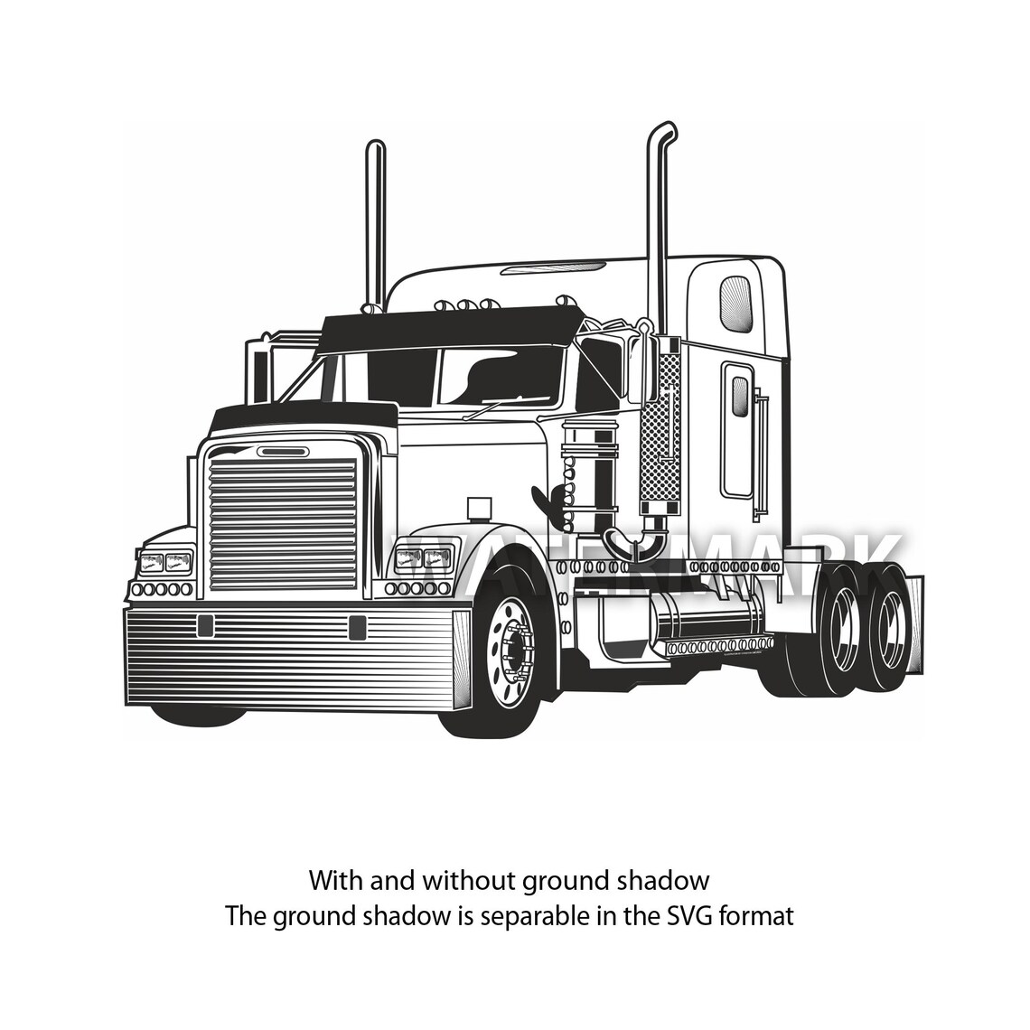 Semi Truck Freightliner Classic Svg,ai,dxf,eps,png,jpg - Etsy