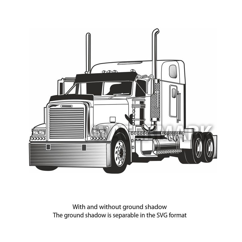 Semi Truck Freightliner Classic Svg,ai,dxf,eps,png,jpg - Etsy