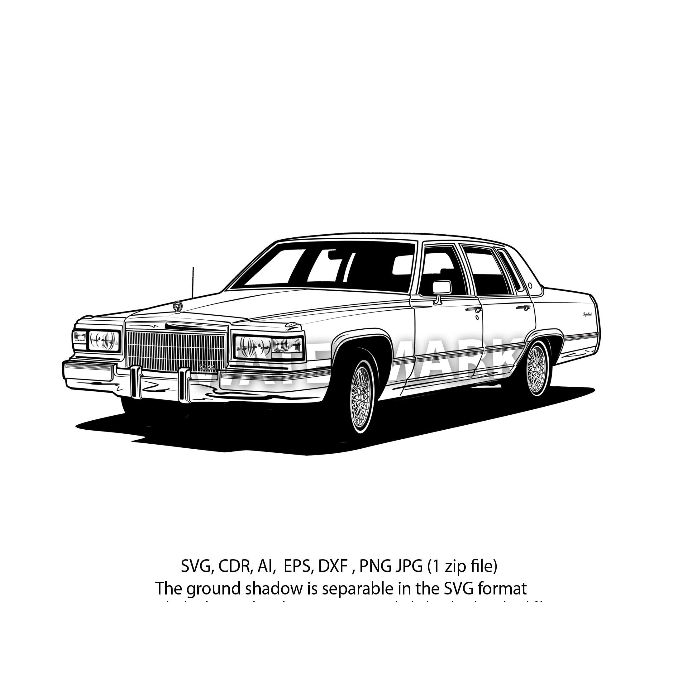 Cadillac Brougham 1990 Svg,ai,dxf,eps,png,jpg - Etsy