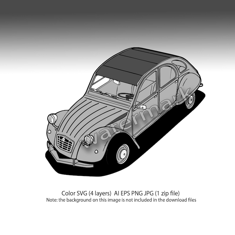 Citroen 2CV Color Layered Svg, Cdr, Eps, Ai, Png, Jpg - Etsy