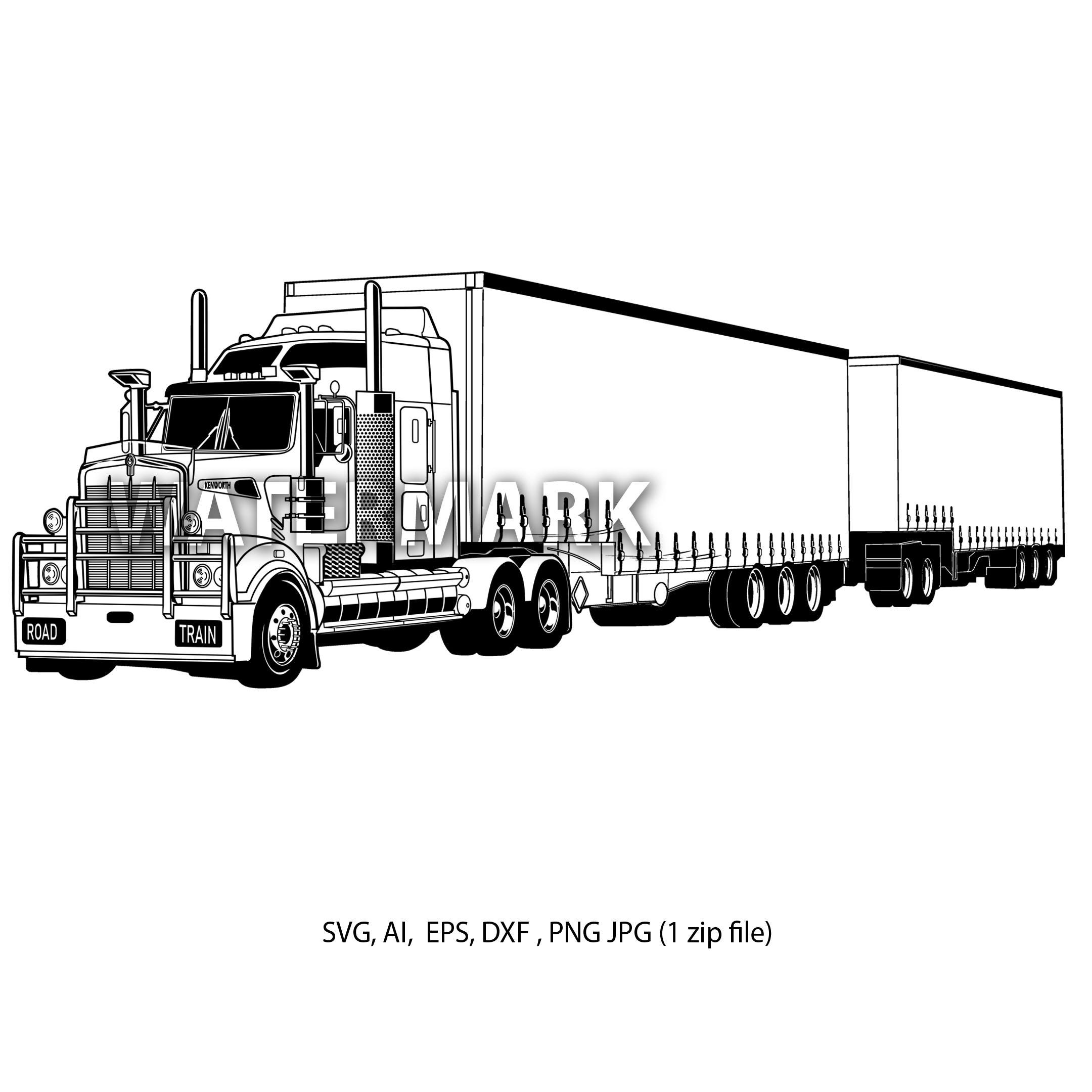Semi Truck Kenworth Road Train Svg,ai,eps,png,jpg - Etsy