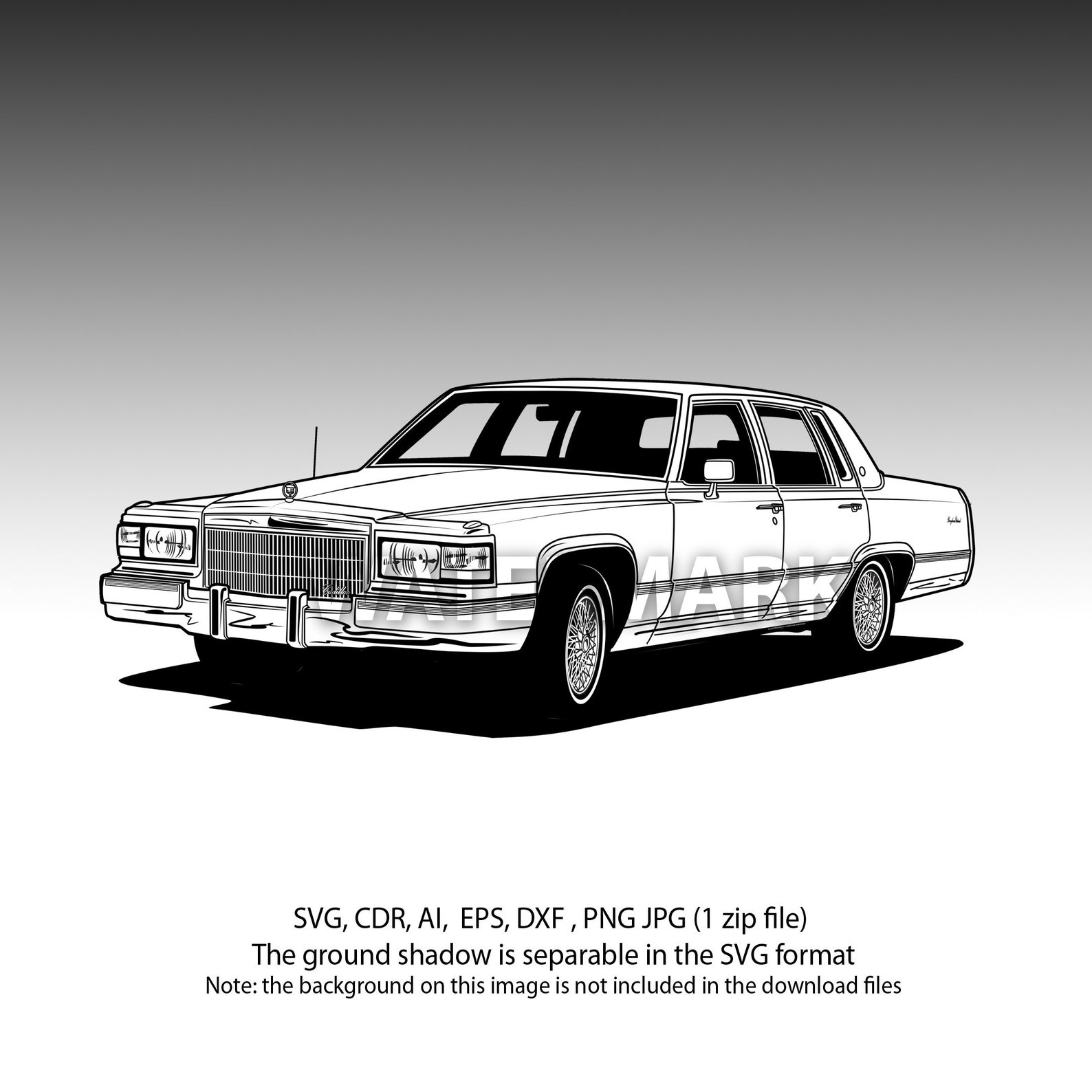 Cadillac Brougham 1990 Svg,cdr,ai,dxf,eps,png,jpg - Etsy