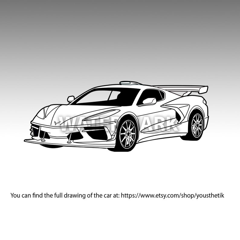 Chevrolet Corvette 2021 Sketch Svg, Cdr, Eps, Ai, Png, Jpg - Etsy