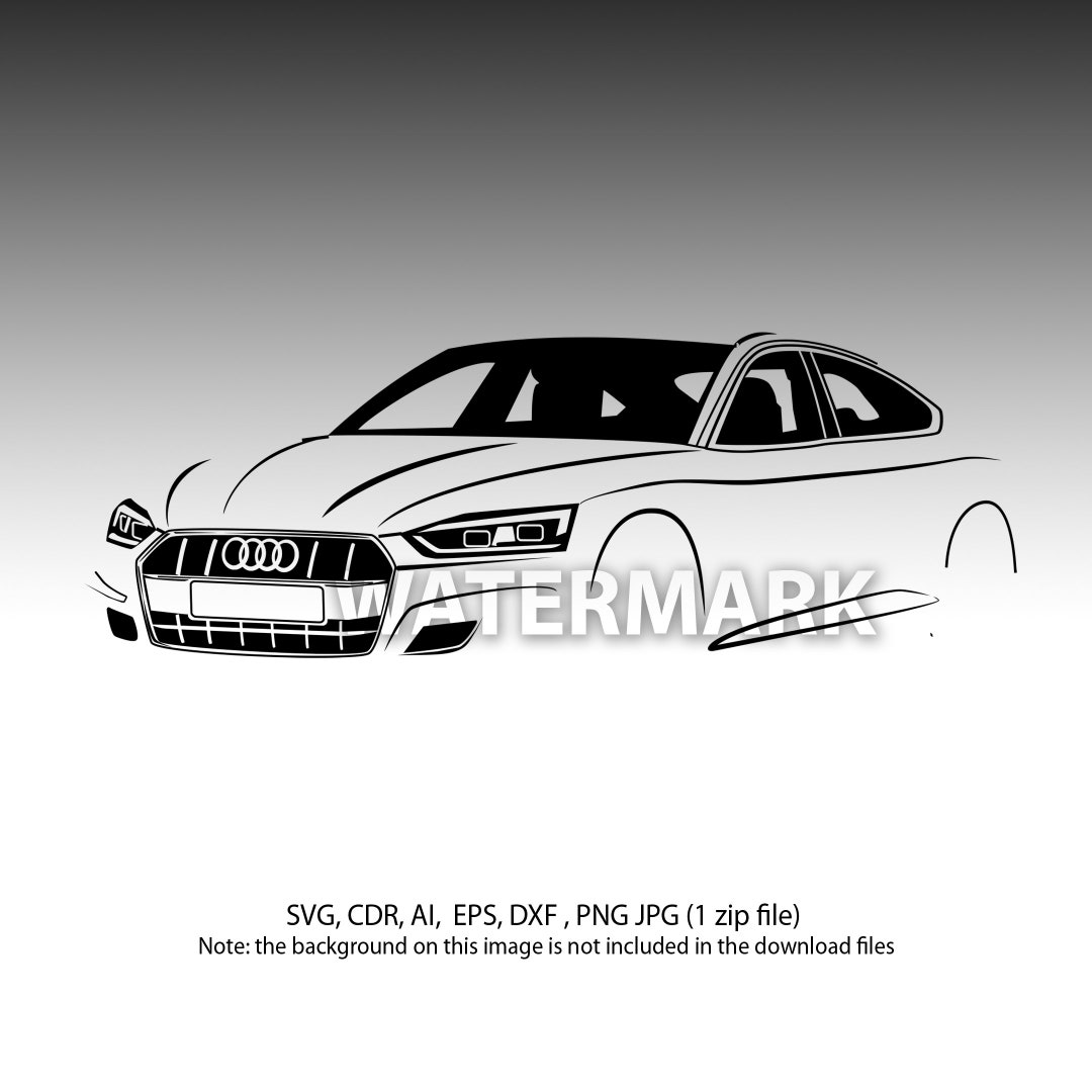 Audi A5 Sketch Svg, Cdr, Eps, Ai, Png, Jpg Car Vector - Etsy