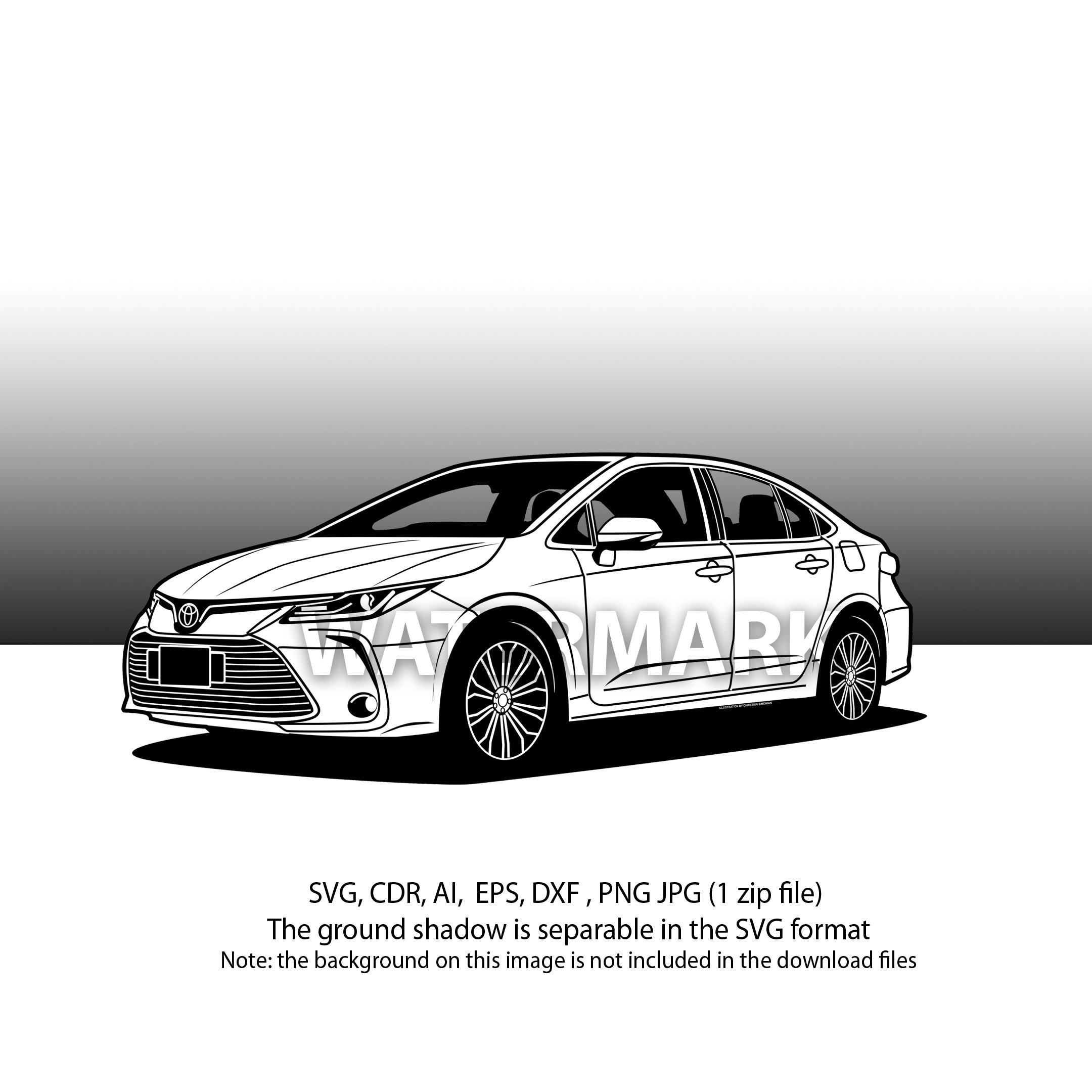 Toyota Corolla Svg,cdr,ai,dxf,eps,png,jpg - Etsy