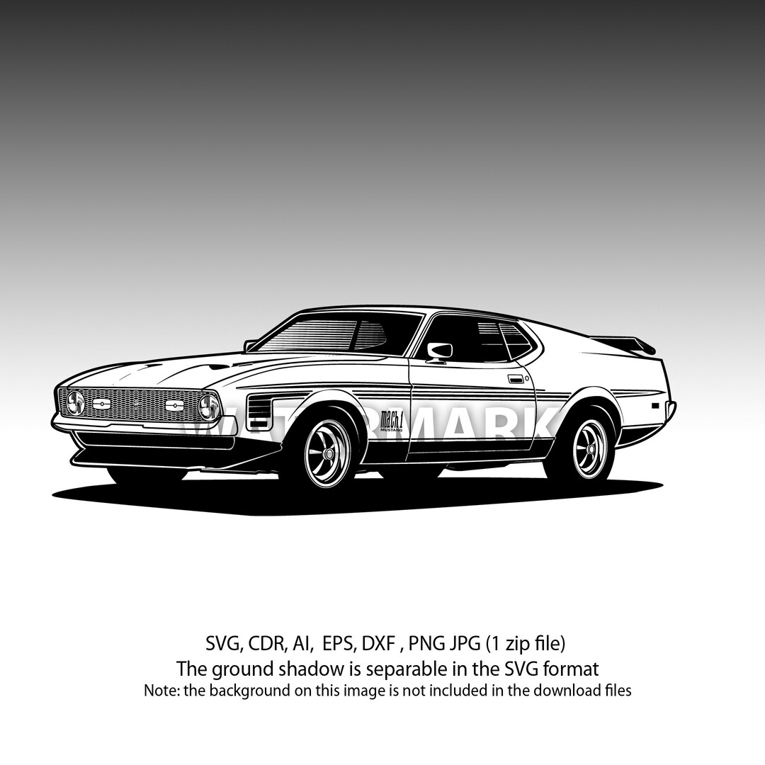 Ford Mustang Mach 1 1971 Svg,cdr,ai,dxf,eps,png,jpg - Etsy