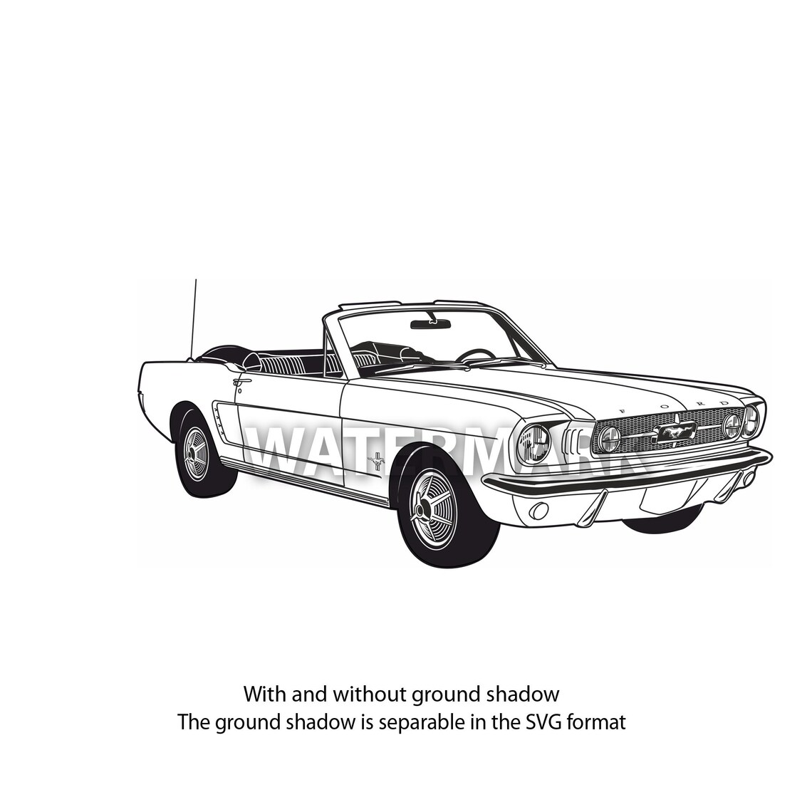 Ford Mustang Convertible 1965 Svg,cdr,ai,dxf,eps,png,jpg - Etsy