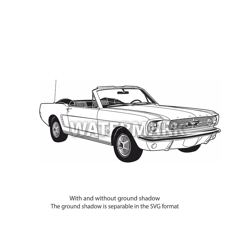 Ford Mustang Convertible 1965 Svg,cdr,ai,dxf,eps,png,jpg - Etsy