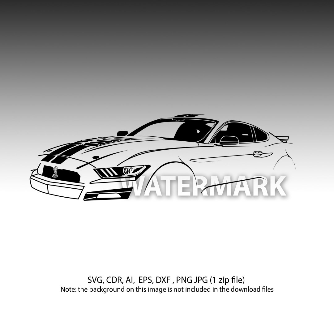 Ford Mustang Shelby GT500 2022 Sketch Svg, Cdr, Eps, Ai, Png, Jpg - Etsy