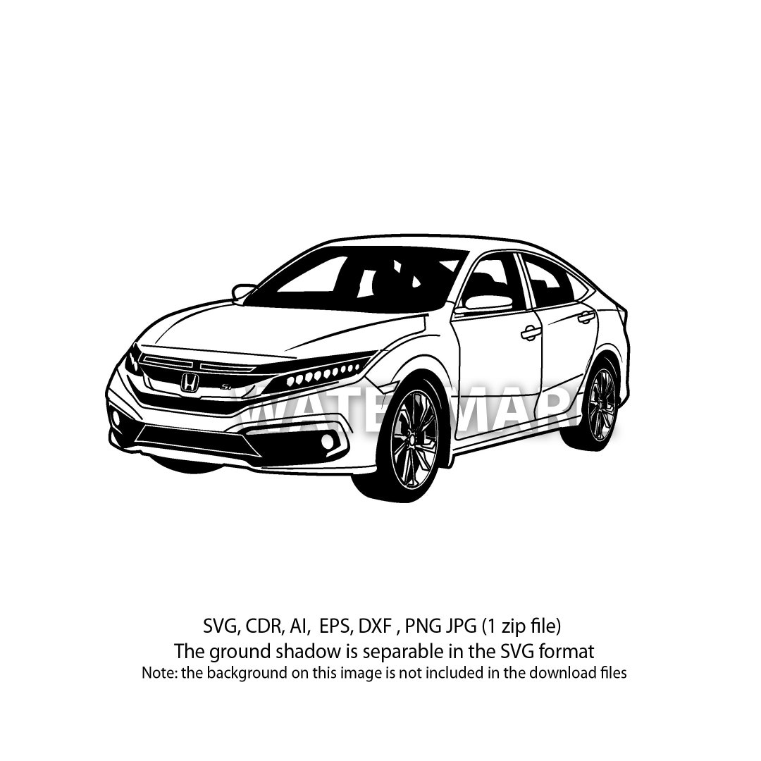 Honda Civic Svg,cdr,ai,dxf,eps,png,jpg - Etsy