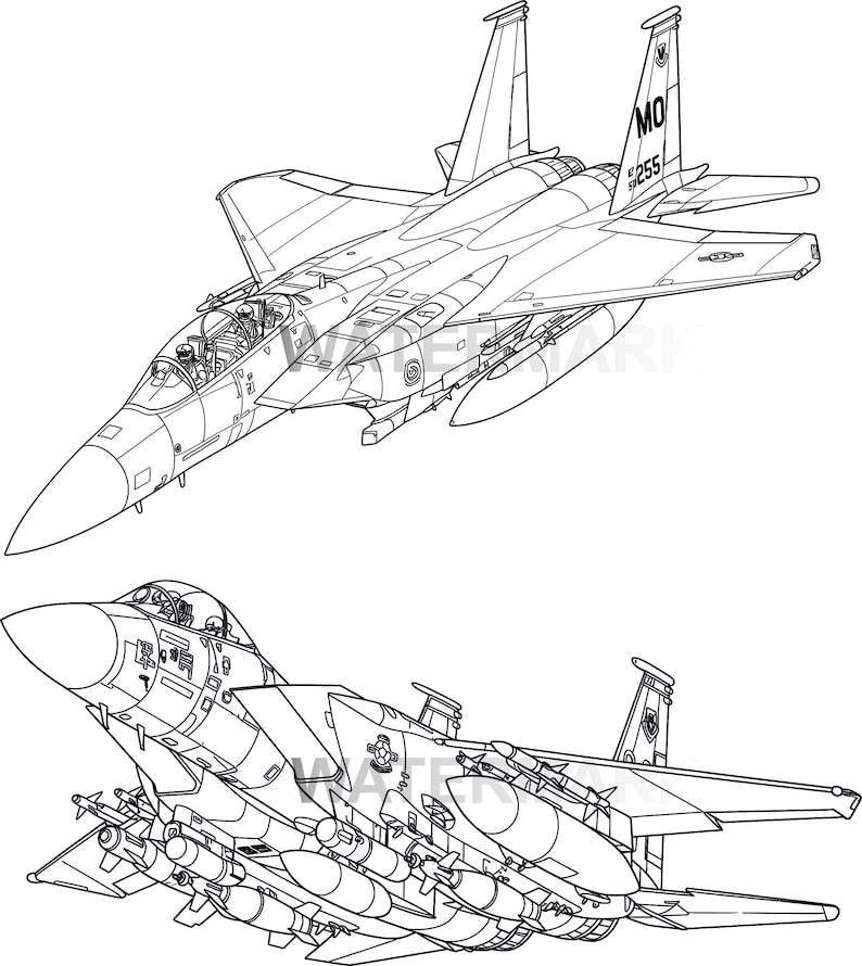 F 15 Eagle Fighter Aircraft Plane , Eps, Ai, Dxf, Ai, Png, Jpg - Etsy