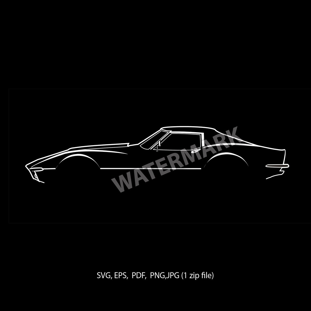 Chevrolet Corvette 1969 Silhouette Svg,pdf,eps,png,jpg - Etsy