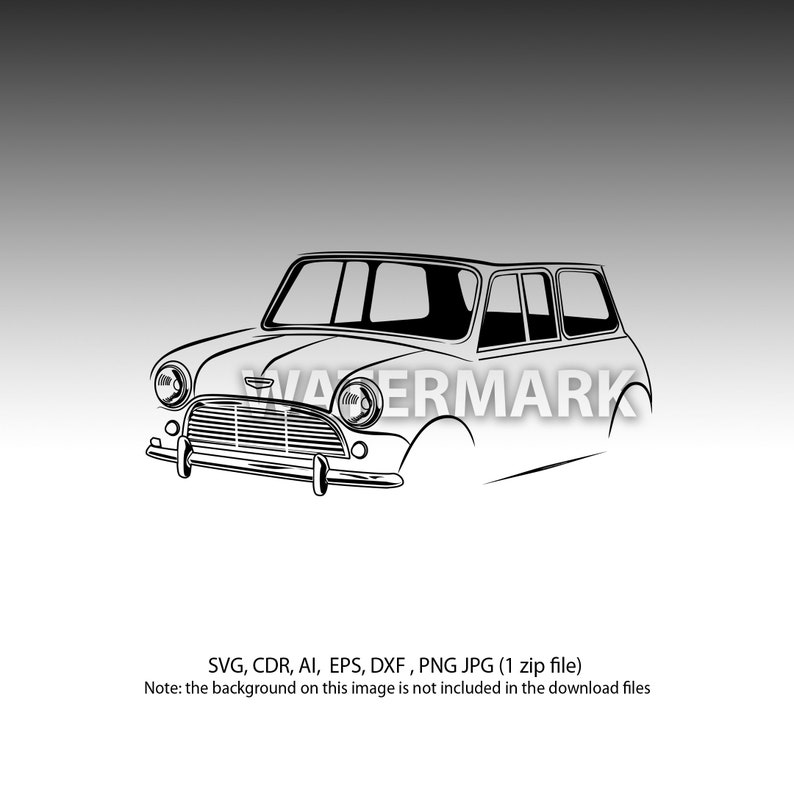 Austin Mini Sketch Svg, Cdr, Eps, Ai, Png, Jpg - Etsy Israel