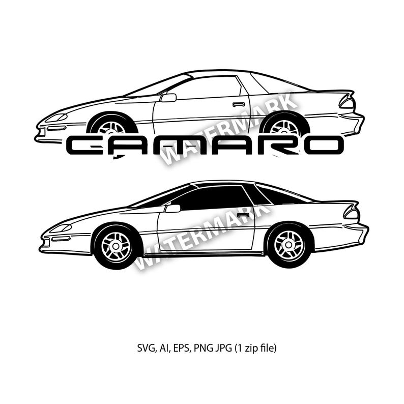 Chevrolet Camaro 2000 Profil Silhouette Svg,cdr,ai,dxf,eps,png,jpg - Etsy