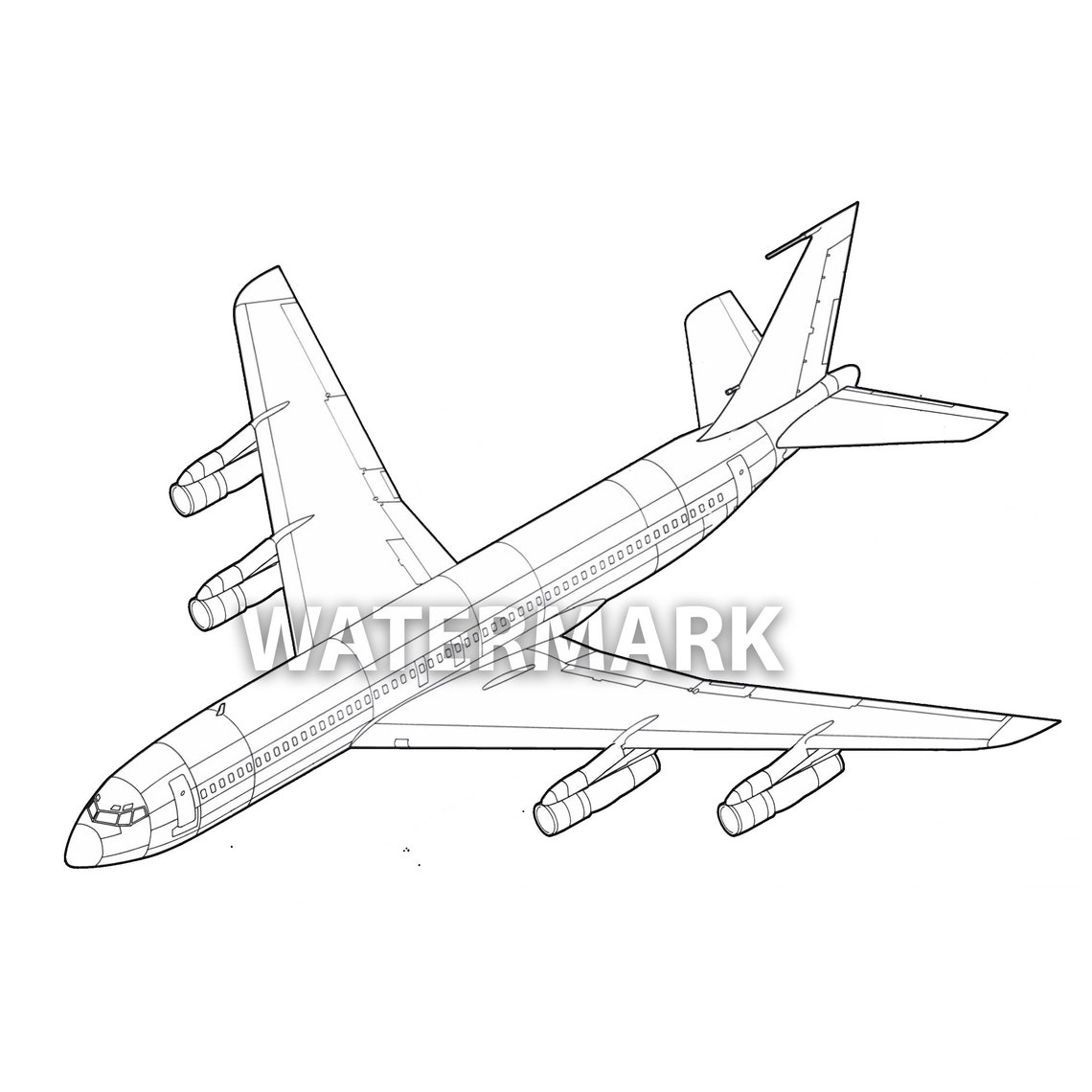 Boing 707 Svg, Eps, Ai, Dxf, Ai, Png, Jpg - Etsy