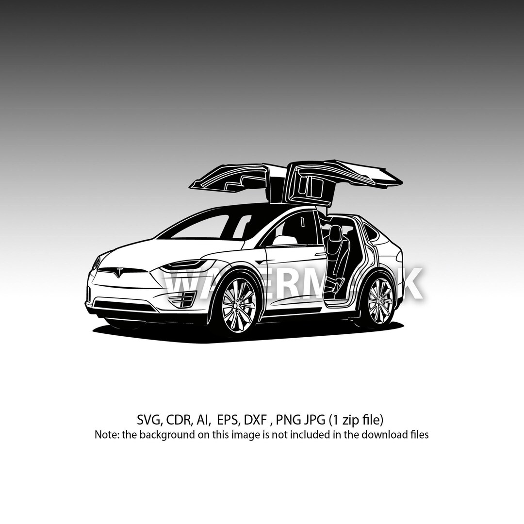 Tesla Model X Open Doors Svg, Cdr, Eps, Ai, Png, Jpg - Etsy