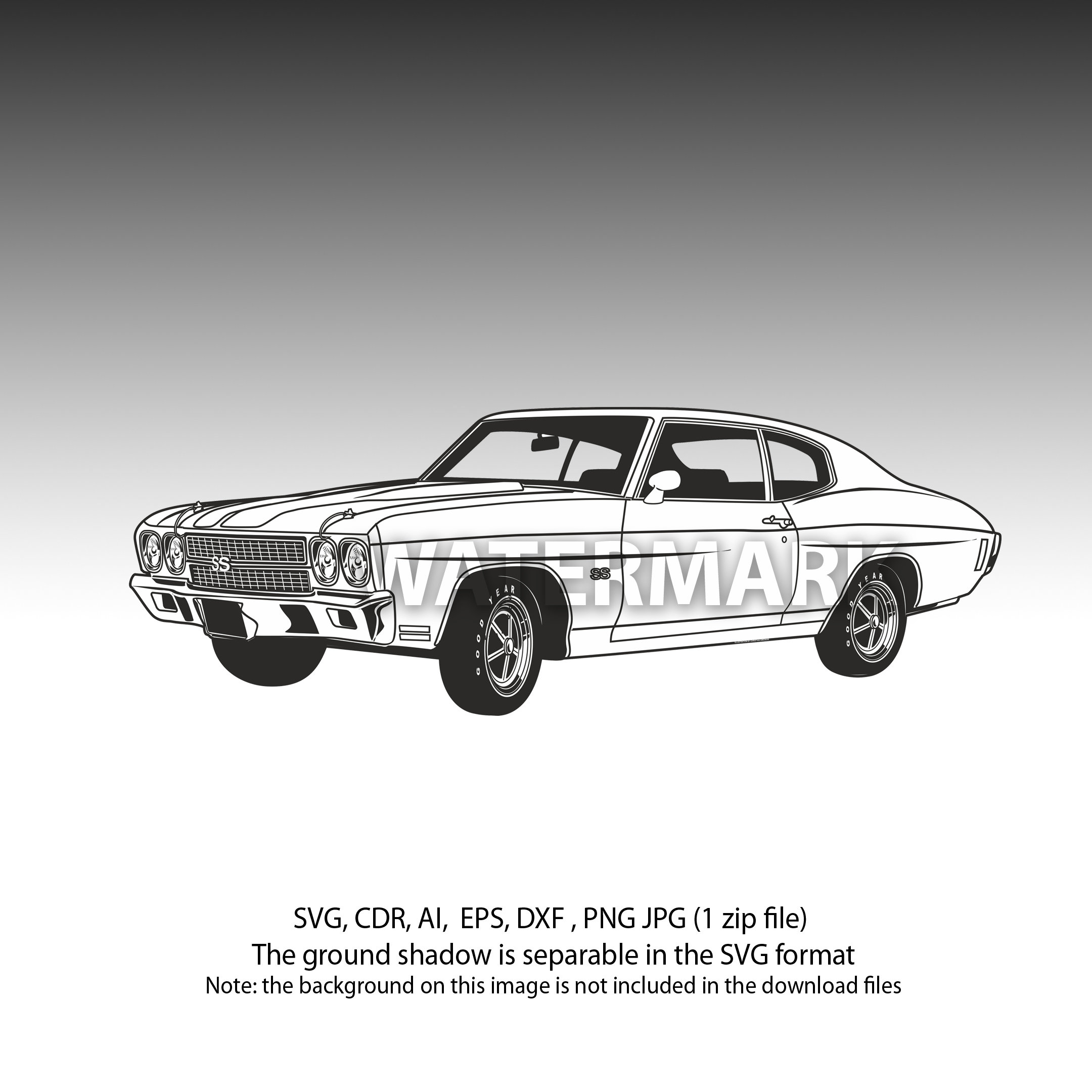 Chevrolet Chevelle 1970 Svg,cdr,ai,dxf,eps,png,jpg - Etsy