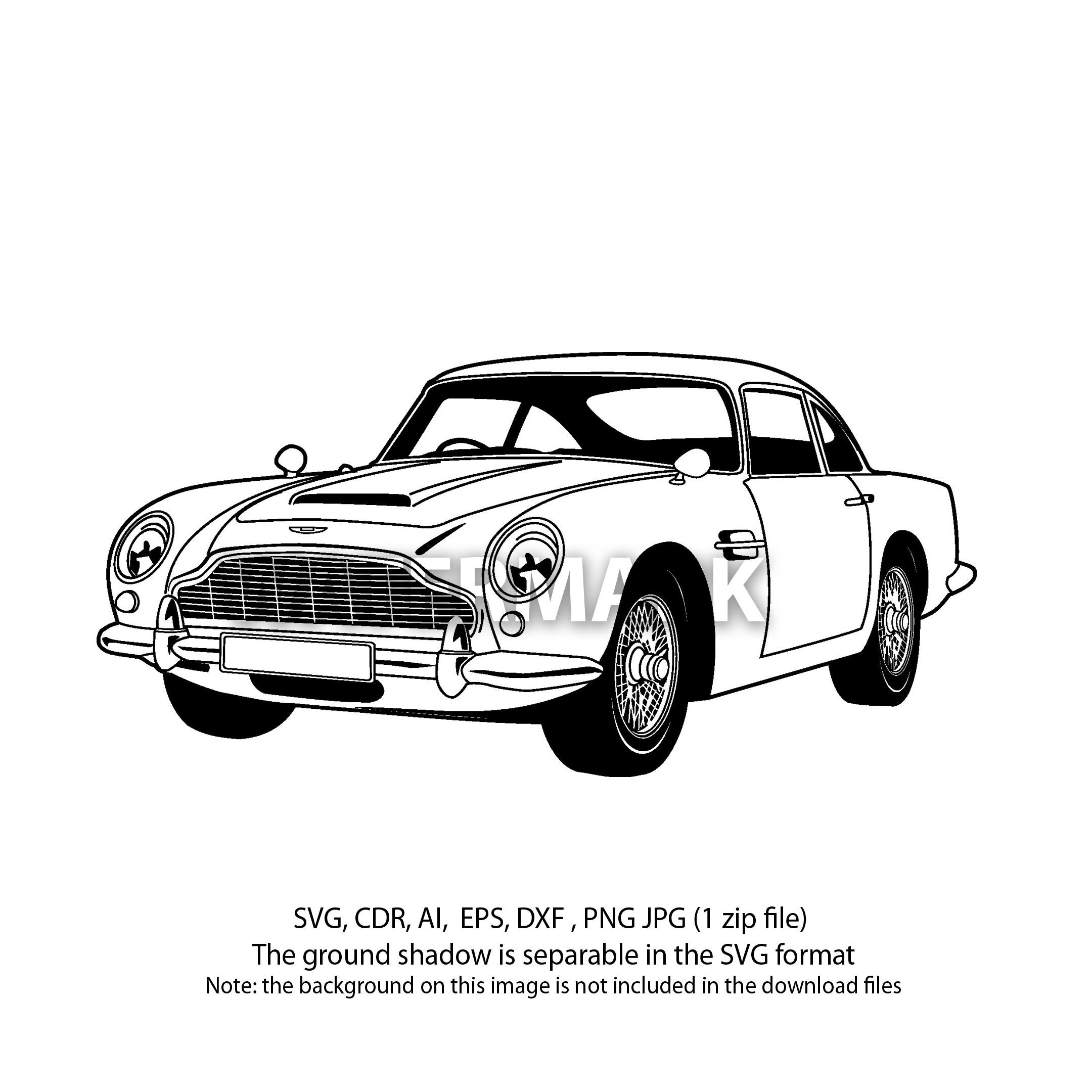 Aston Martin DB 5 Svg, Cdr, Eps, Ai, Png, Jpg Car Vector - Etsy