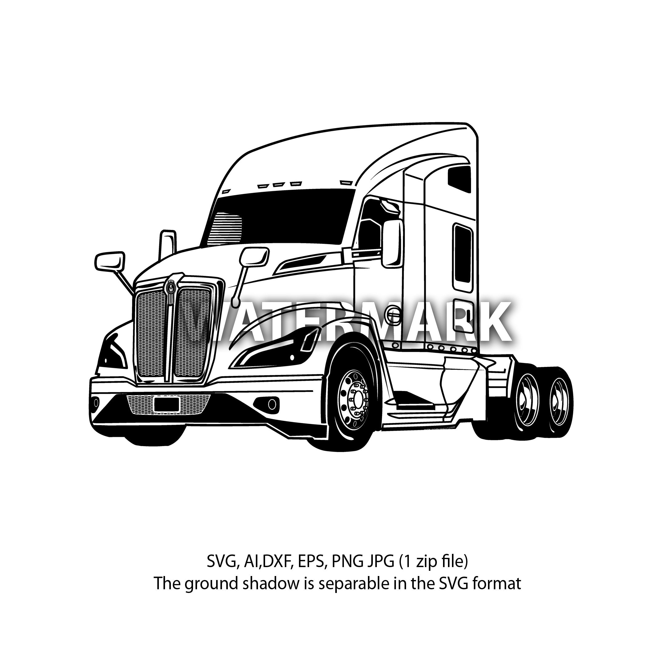 Semi Truck Kenworth T 680 Svg,ai,eps,png,jpg - Etsy