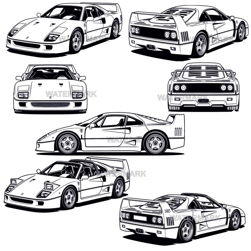 Ferrari F40 Svg - Etsy