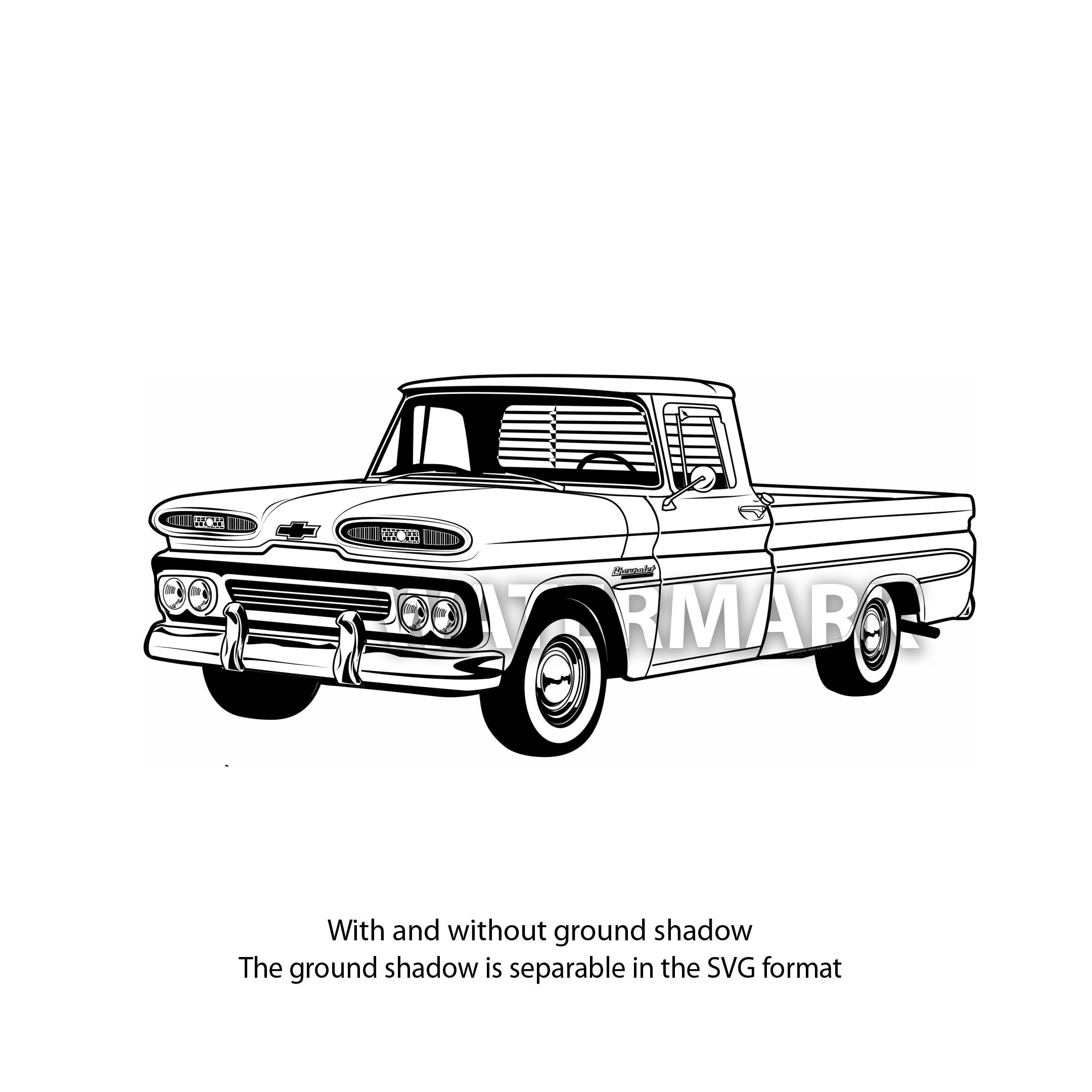 Chevrolet Apache Pick up 1960 Svg,cdr,ai,dxf,eps,png,jpg - Etsy