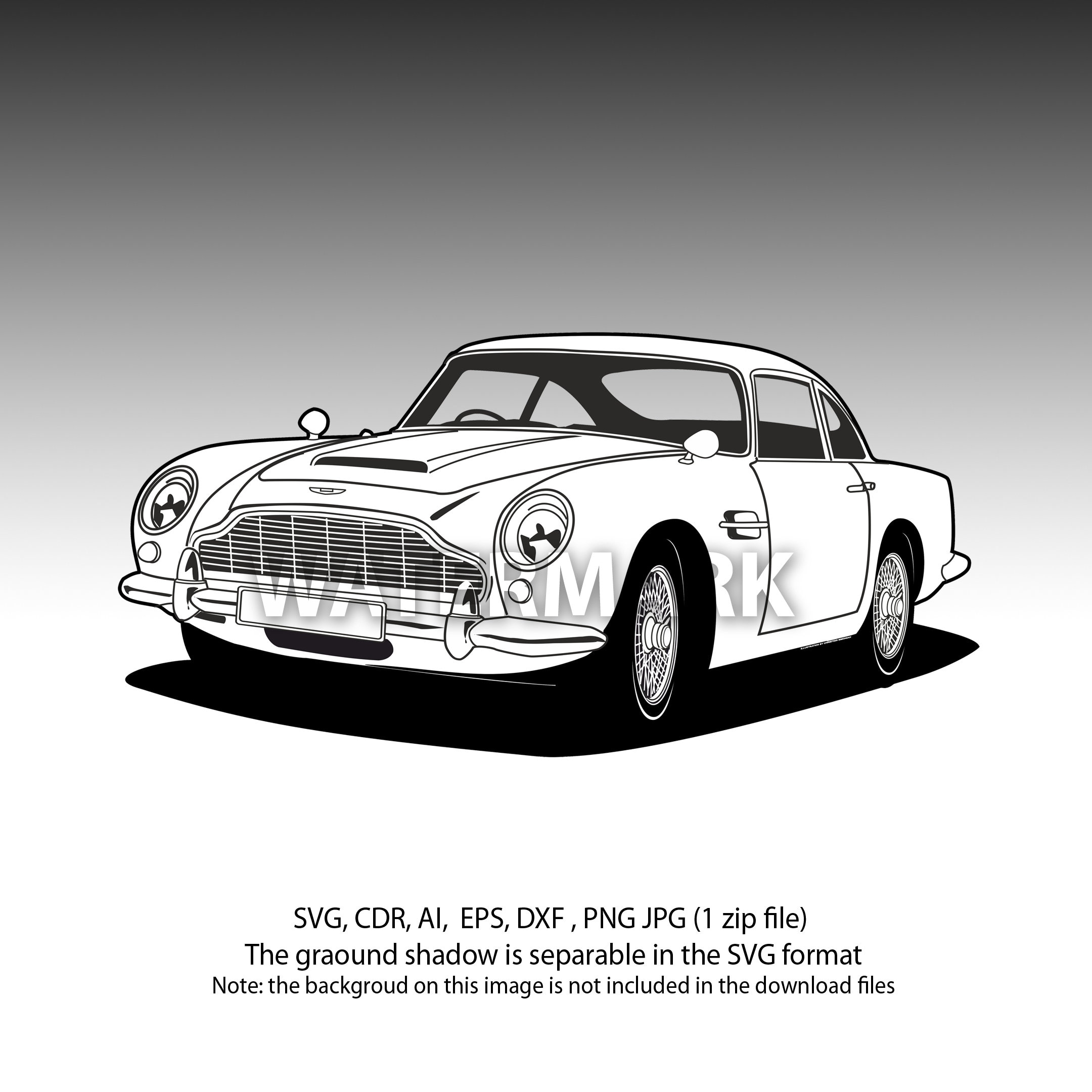 Aston Martin DB 5 Svg, Cdr, Eps, Ai, Png, Jpg Car Vector - Etsy
