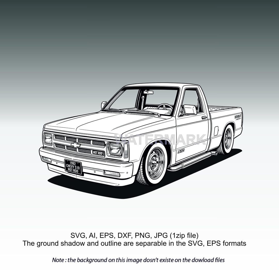 Chevrolet C10 Hot Rod 1992 Svg,ai,eps,dxf,png,jpg - Etsy