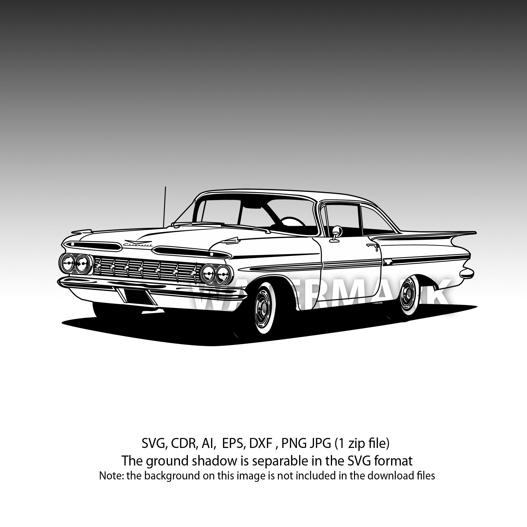 Chevrolet Impala Svg,ai,dxf,eps,png,jpg - Etsy