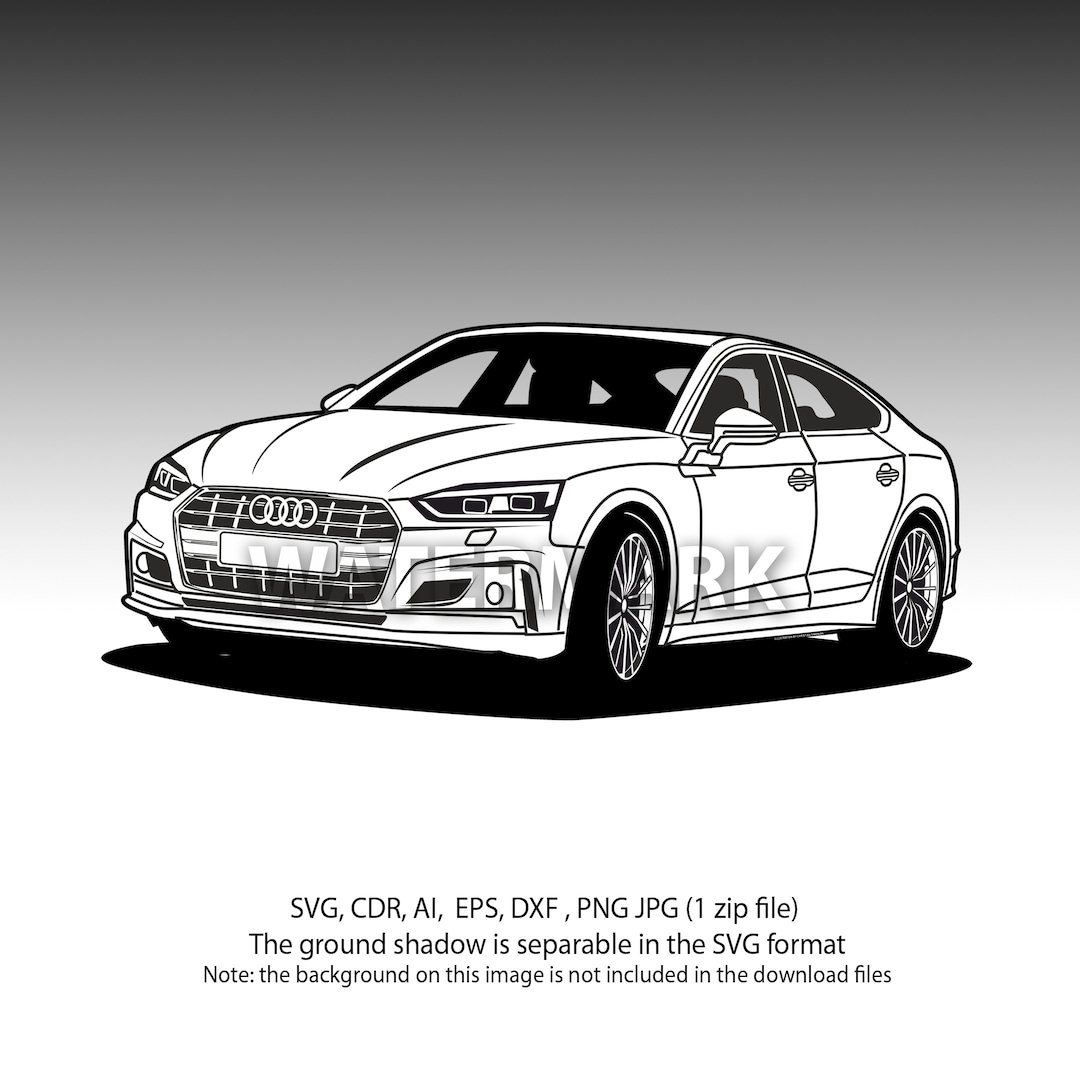 Audi A5 Svg, Cdr, Eps, Ai, Png, Jpg Car Vector - Etsy UK