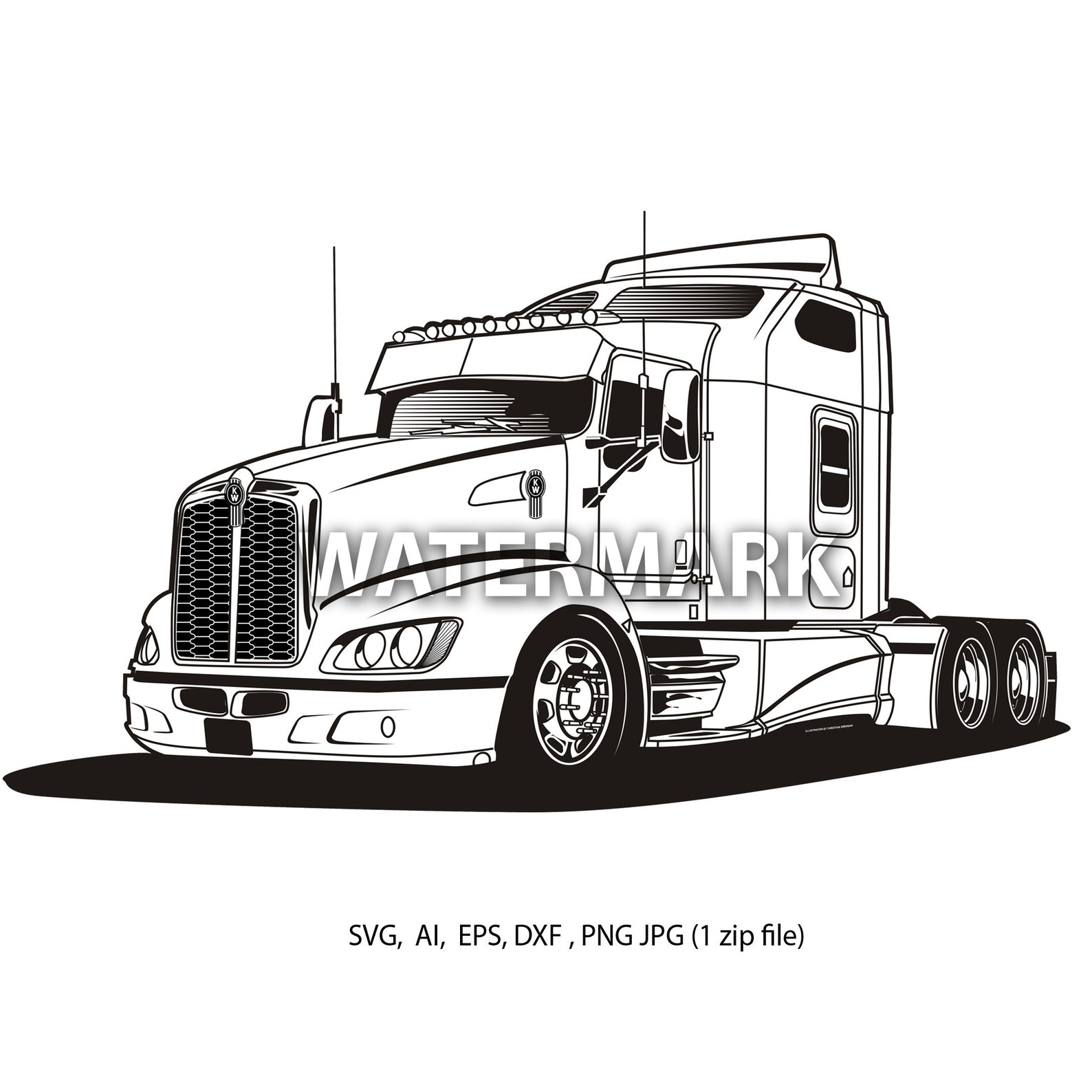 Semi Truck Kenworth T 660 Svg,ai,eps,png,jpg - Etsy